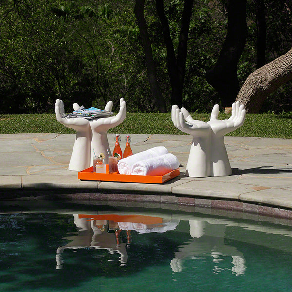 Studio A Hands Ceramic White Stool – CLAYTON GRAY HOME