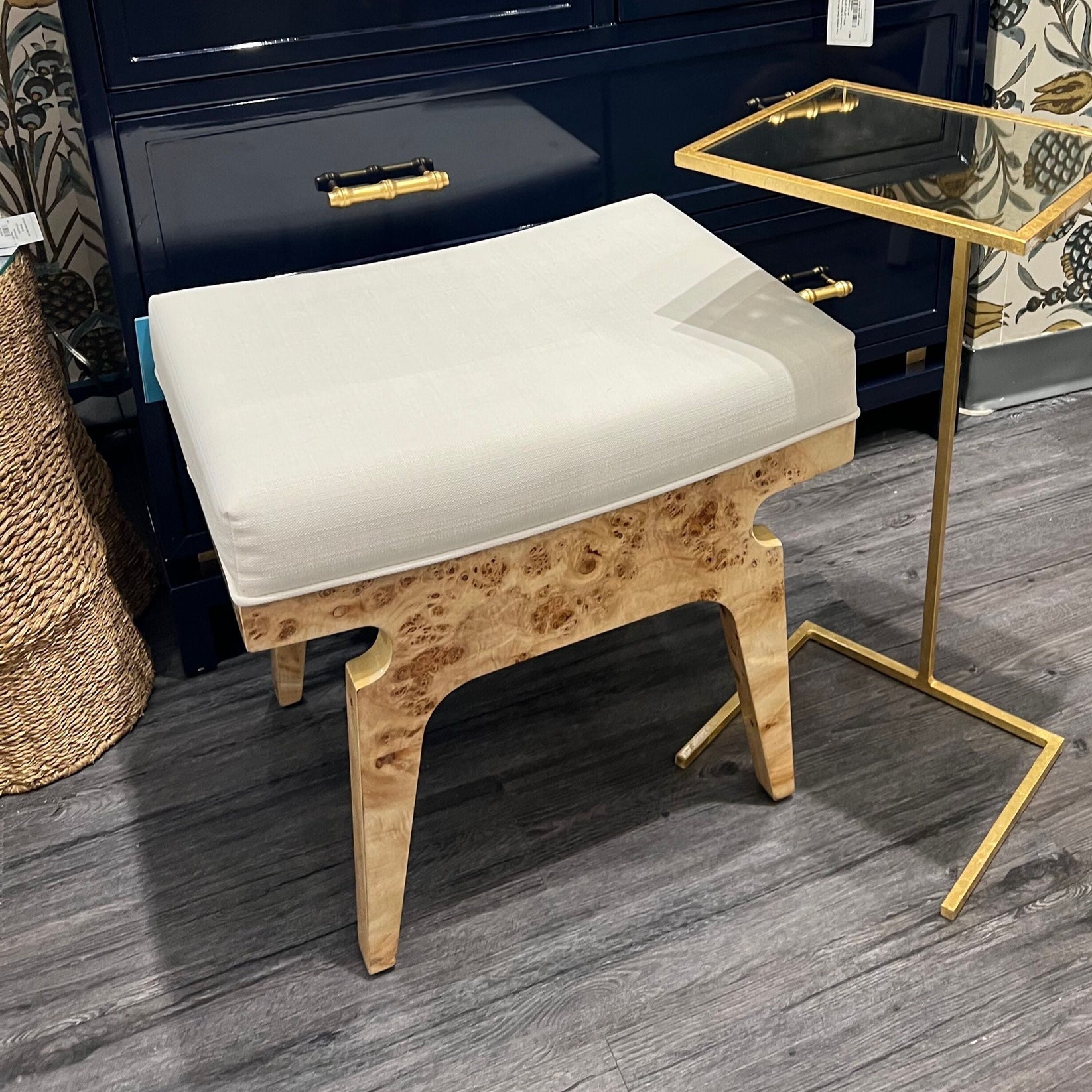 Worlds Away Fergie Stool Burl Wood – CLAYTON GRAY HOME