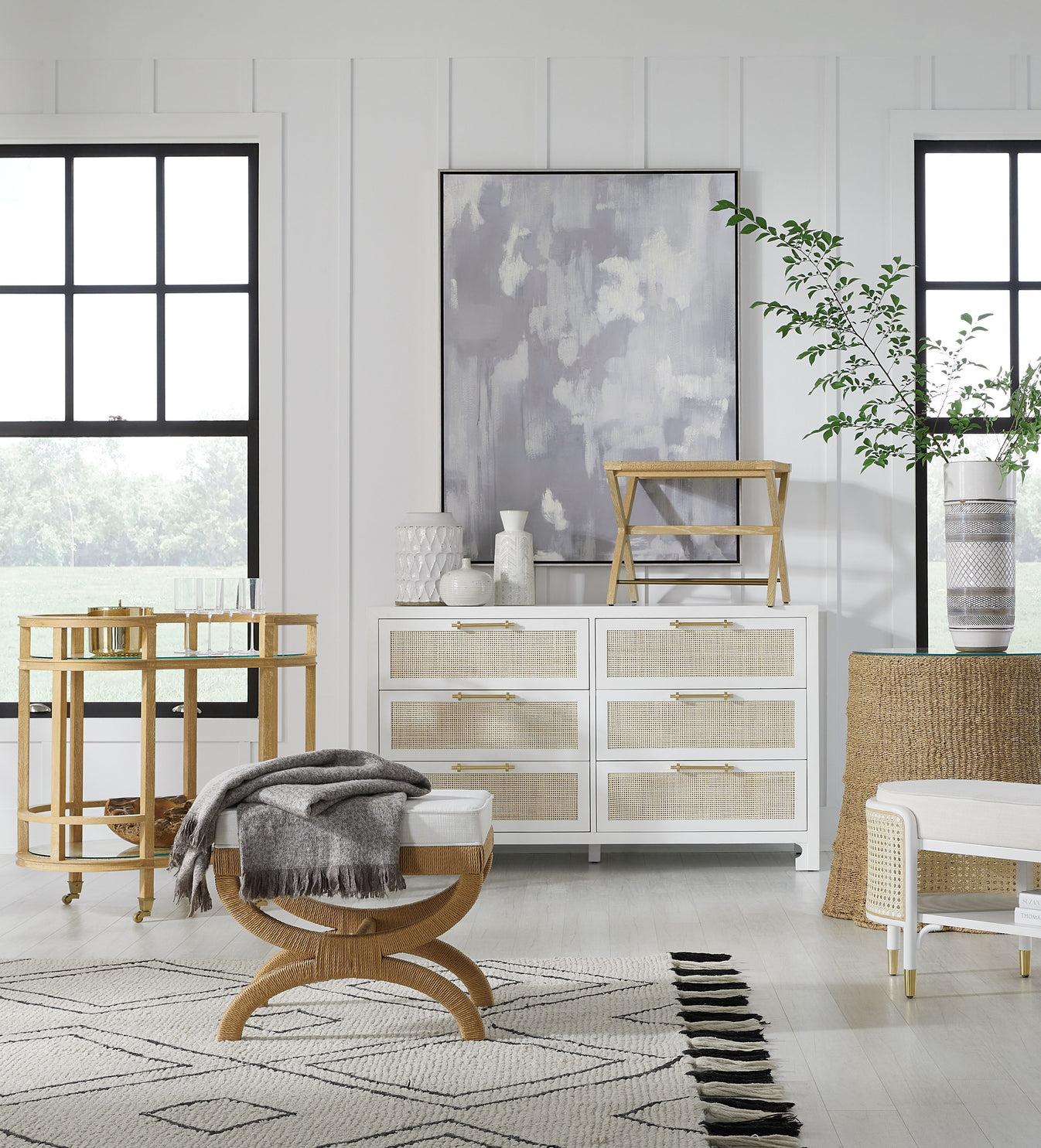 Worlds Away Janna Stool Cerused Oak – CLAYTON GRAY HOME